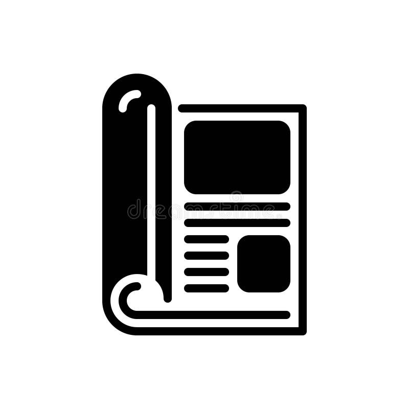 Black Solid Icon for Magazine, Journal and Comics Stock Illustration ...