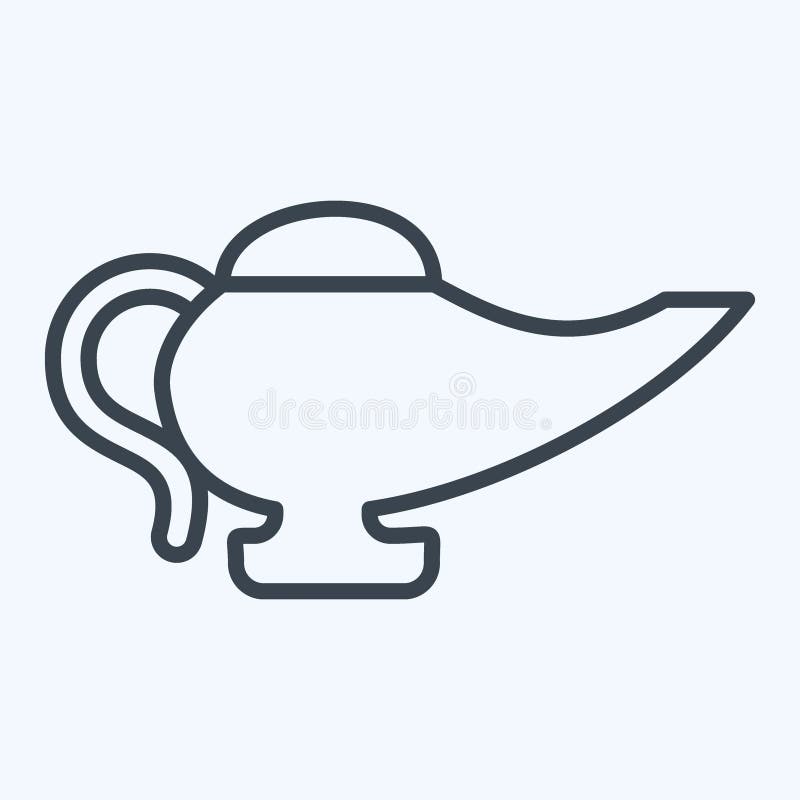 Icon Magic Lamp. Related To Magic Symbol. Line Style. Simple Design ...