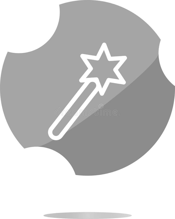 Icon Magic Wand, Web Button Isolated on White Stock Illustration ...