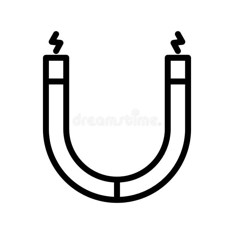 Icon Magnet in Outline Style. Vector Illustration and Editable Stroke ...