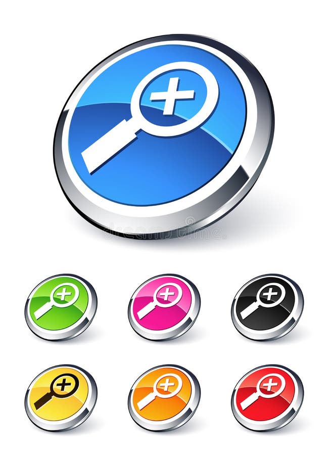 Icon Magnifying Glass plus stock vector. Illustration of magnifying ...