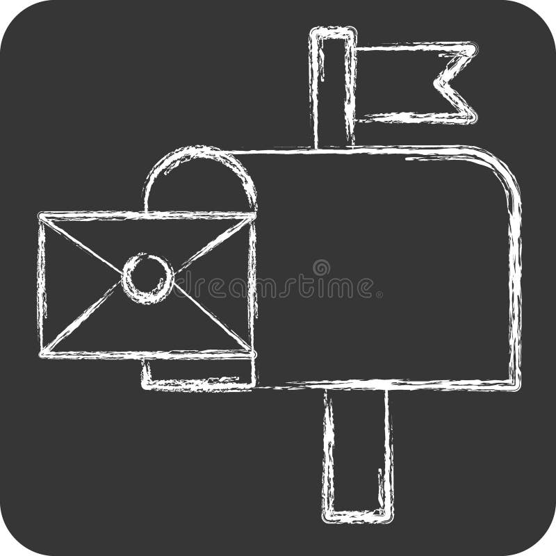 Icon Mail Box. Related To Post Office Symbol. Chalk Style. Simple ...
