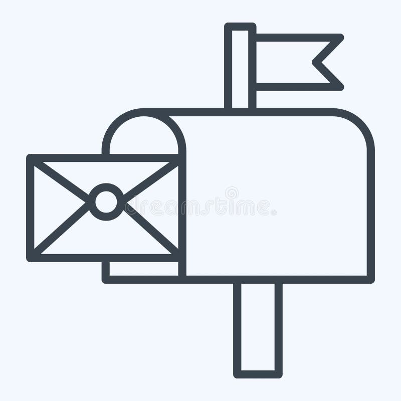 Icon Mail Box. Related To Post Office Symbol. Line Style. Simple Design ...