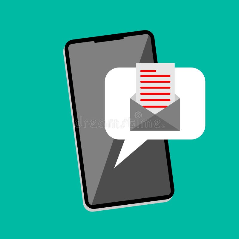 Icon or Mail Message Reminder Mailing on Mobile Phone. Stock Vector ...