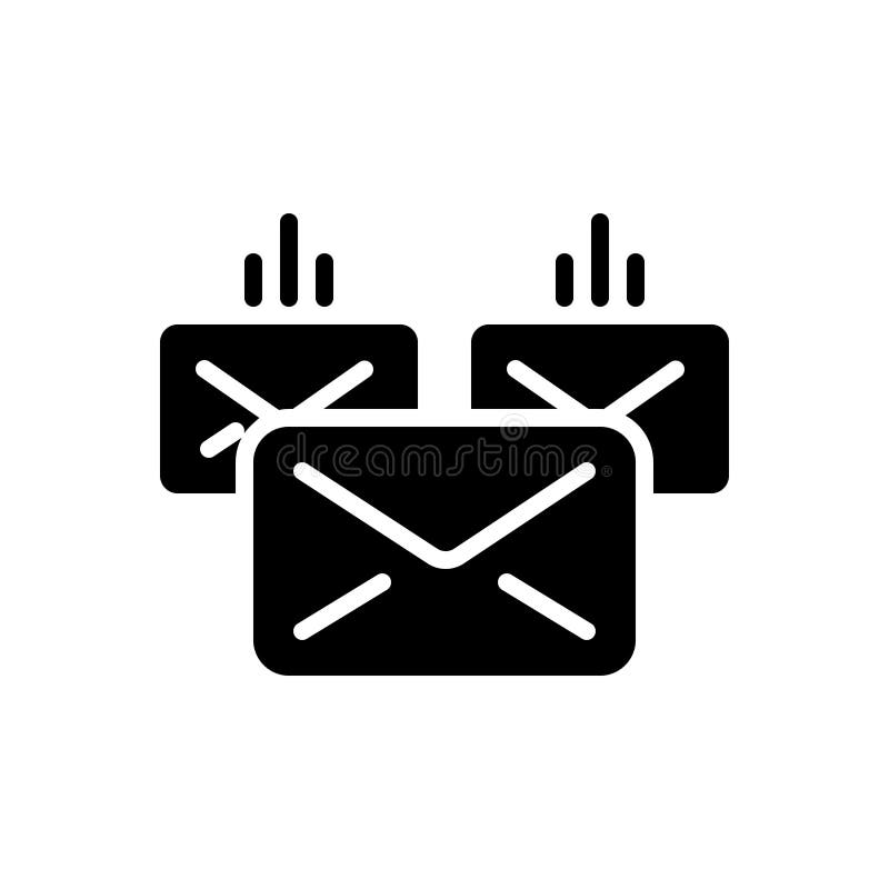 Black Solid Icon for Mailing, Email and Contact Stock Vector ...