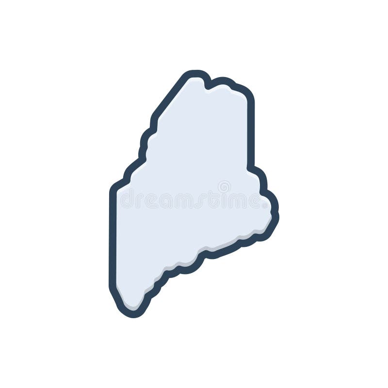 Color Illustration Icon for Maine, Map and Country Stock Illustration ...