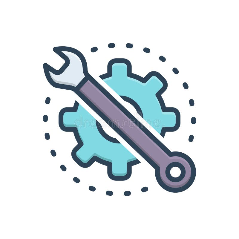 Color Illustration Icon for Maintain, Preserve and Wrench Stock ...