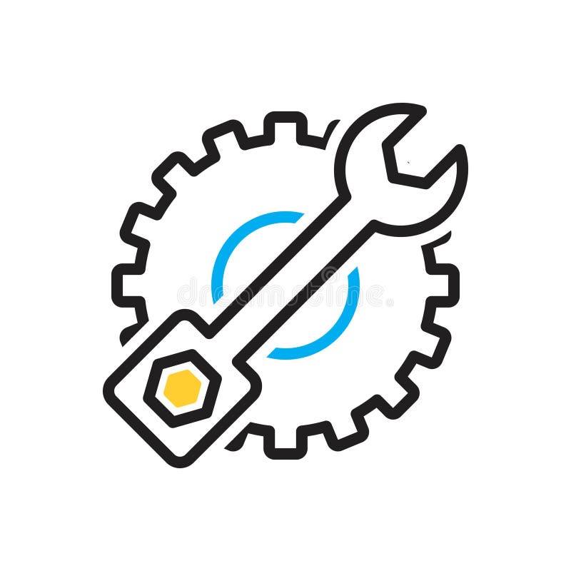 Multi Color Icon for Maintenance, Preservation and Wrench Stock ...