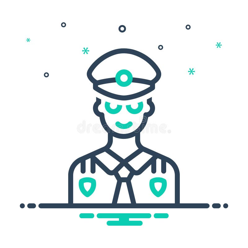 Mix Icon for Major, Police Officer and Profession Stock Illustration ...