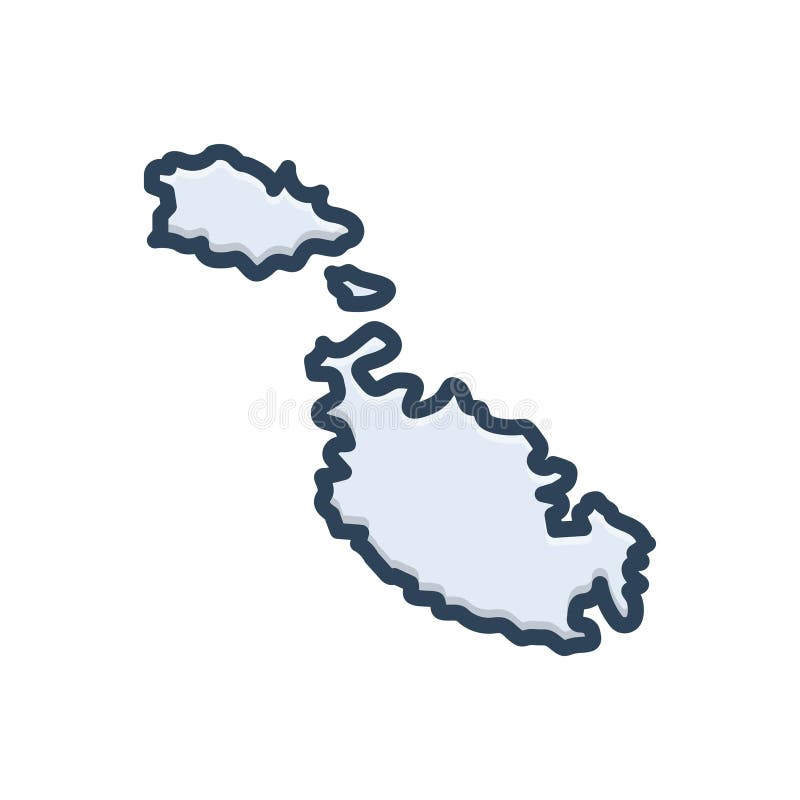 Color Illustration Icon for Malta, Map and Island Stock Illustration ...