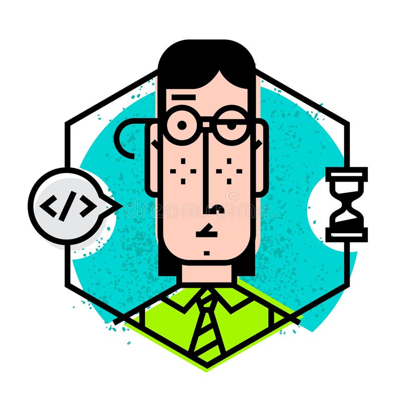 Icon of a Man in a Flat Style. Vector Icon Isolated on White Background ...