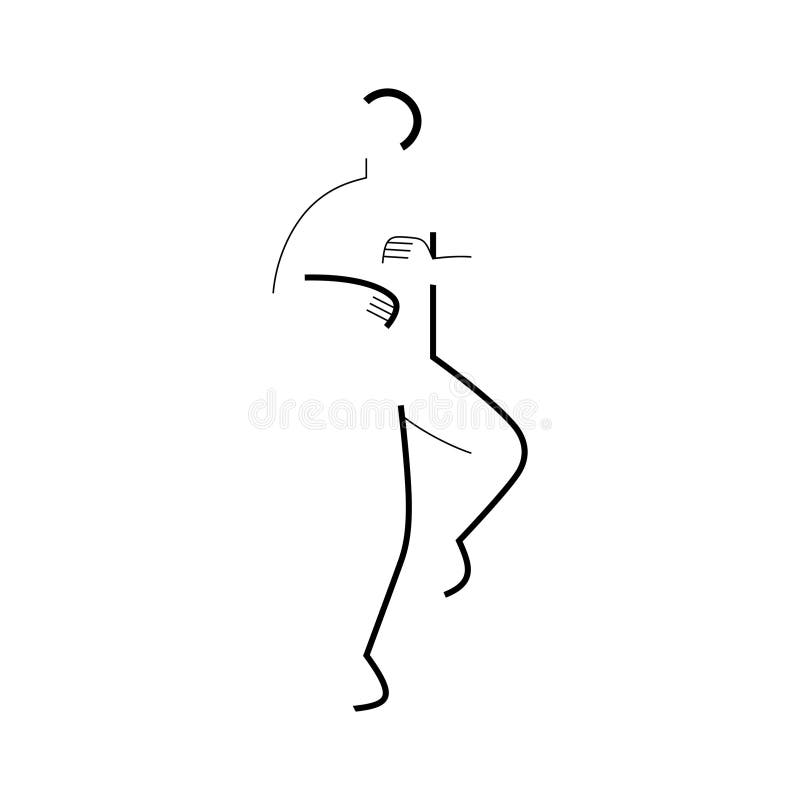 Icon of Man with Raised Leg and Hands on Chest Isolated on White Stock ...