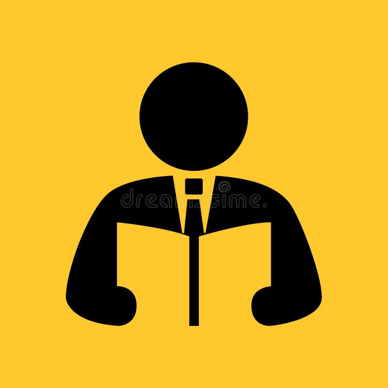 Icon of a Man Reading a Book, a Newspaper. Vector Illustration. EPS 10 ...