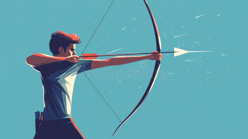 Arrow Illustration Man Shooting Stock Illustrations – 1,054 Arrow ...