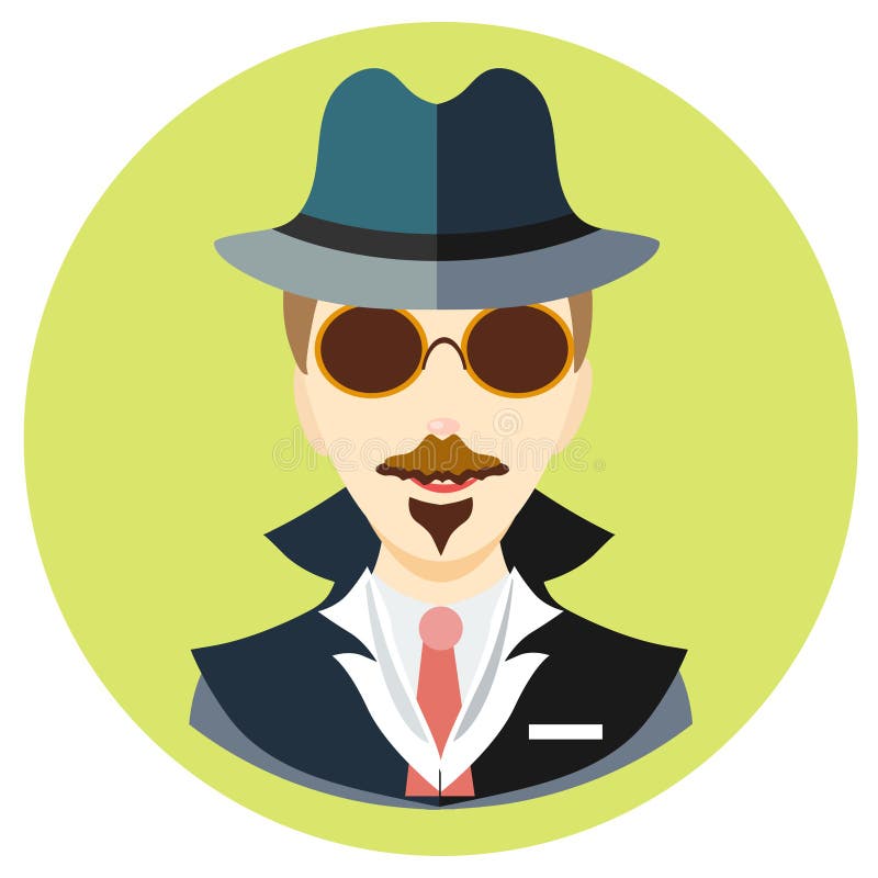 Spy Icon, Detective Cartoon Man, Stock Vector - Illustration of ...