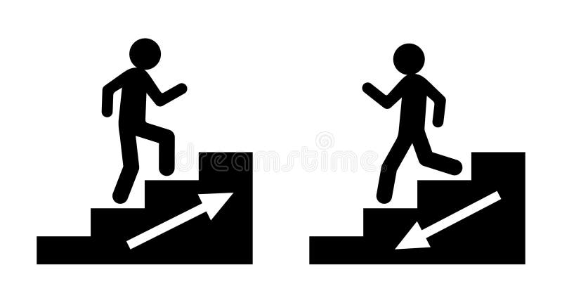 Icon of a Man on the Stairs Stock Vector - Illustration of neutral ...
