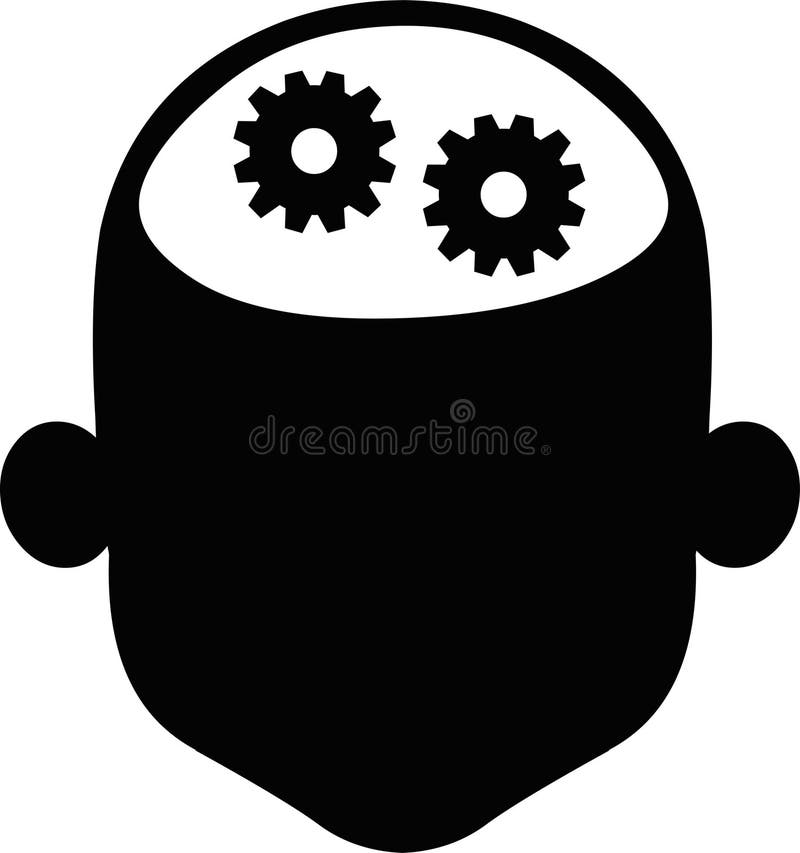 Icon man thinking gears stock vector. Illustration of thinks - 325584850