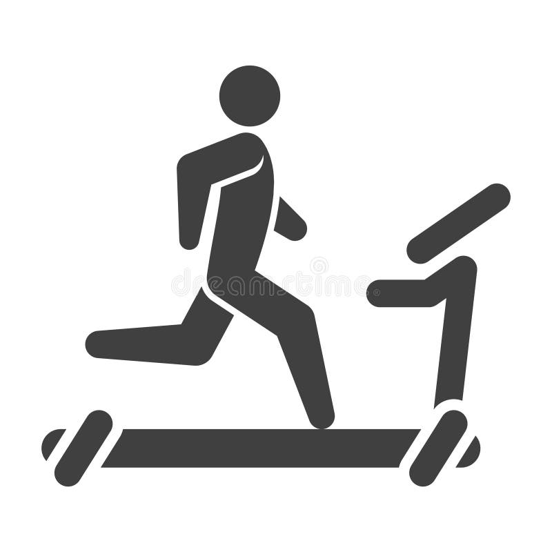 Running Man on Treadmill Icon on White Background. Vector Stock Vector ...