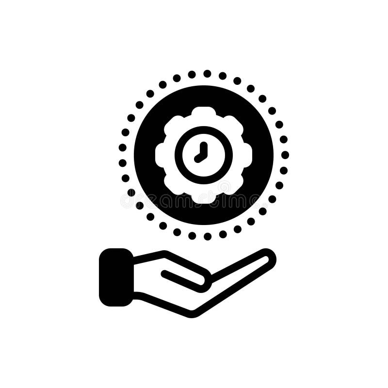 Black Solid Icon for Management, Monograph and Concept Stock Vector ...