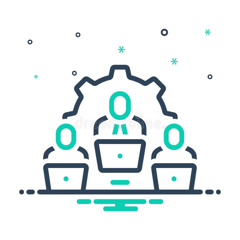 Mix Icon for Management, Workforce and Group Stock Vector ...