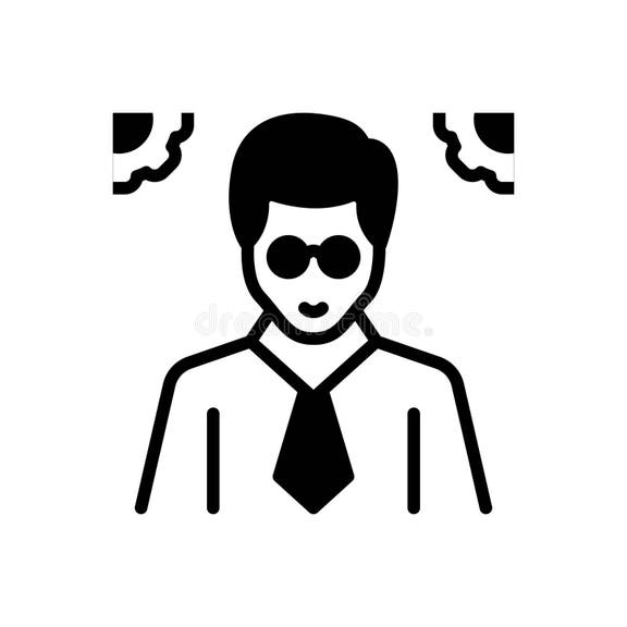 Black Solid Icon for Manager, Employee and Director Stock Vector ...