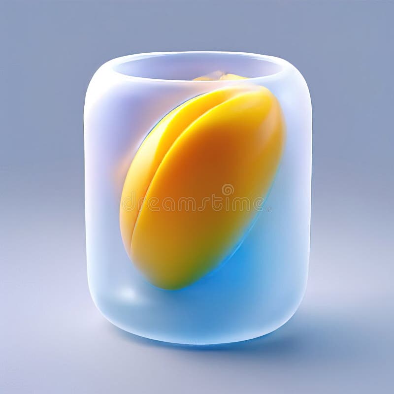Icon of Mango, Glossy Glass Style Illustration Stock Illustration ...