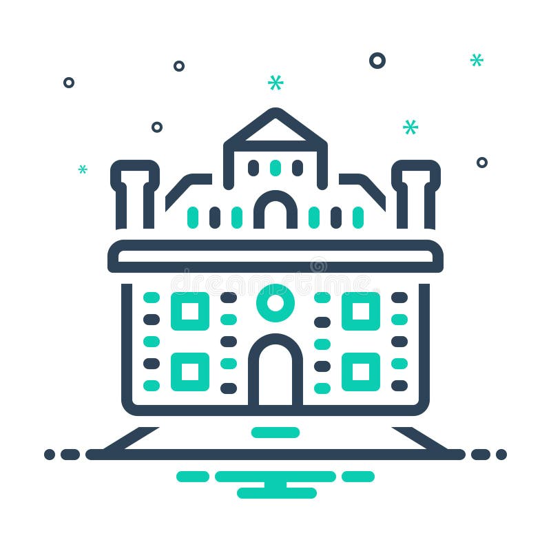 Mix Icon for Manor, Estate and House Stock Illustration - Illustration ...