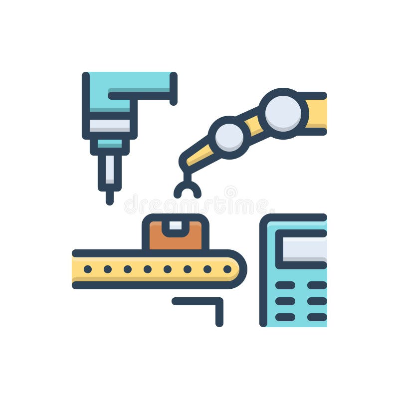 Color Illustration Icon for Manufacturing, Production and Factory Stock ...