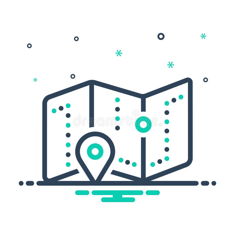 Mix Icon for Map, Location and Direction Stock Vector - Illustration of ...