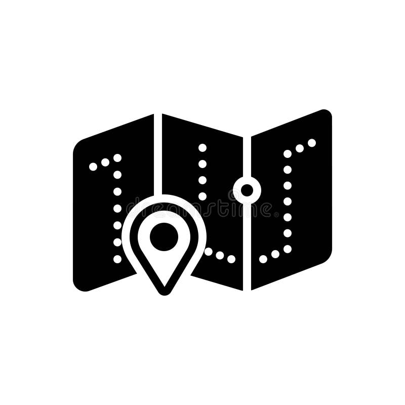Black Solid Icon for Map, Location and Direction Stock Illustration ...