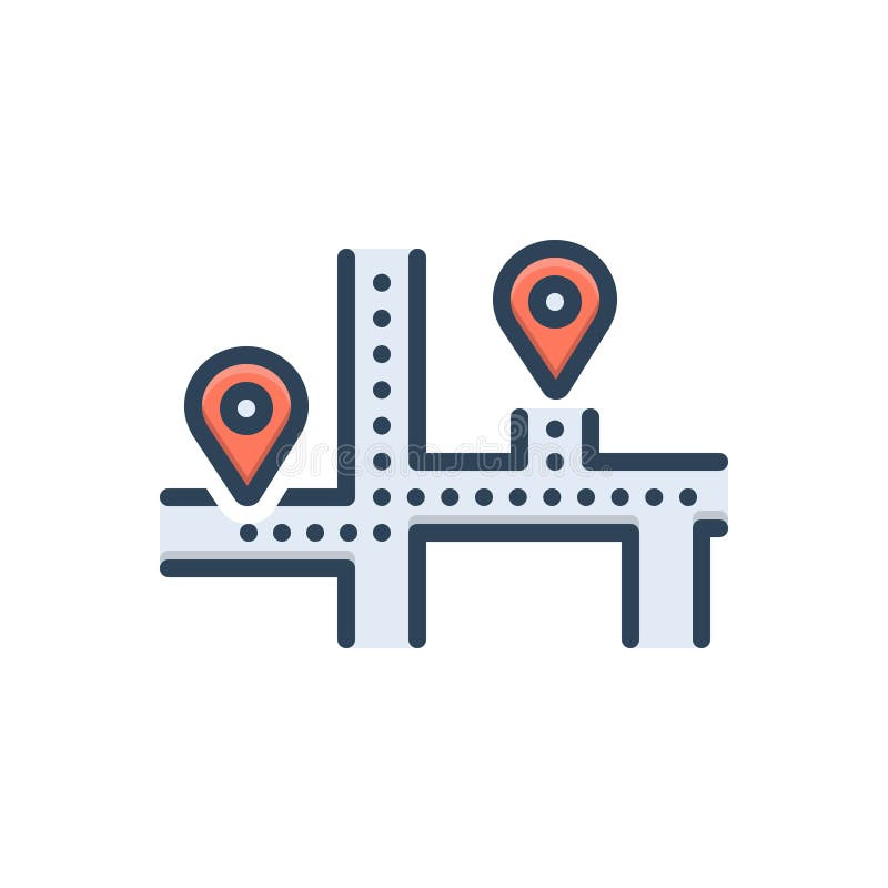 Color Illustration Icon for Map, Road Map and Location Stock Vector ...