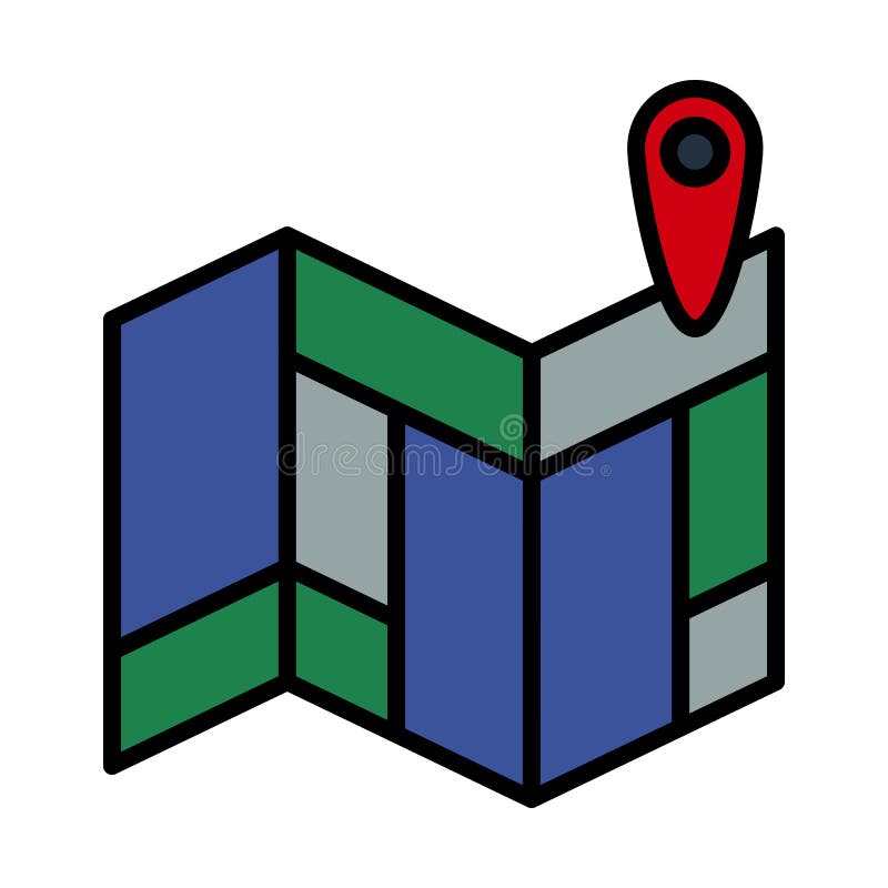 Icon of Map Scheme stock vector. Illustration of cartography - 240842409