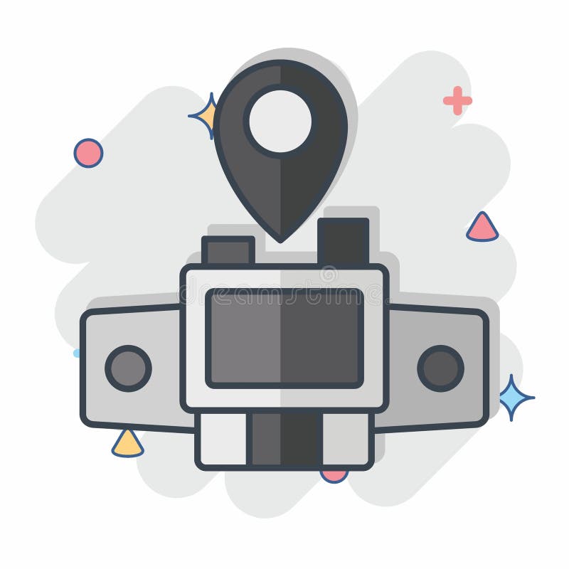 Icon Map Sensor. Related To Car Maintenance Symbol. Comic Style. Simple ...