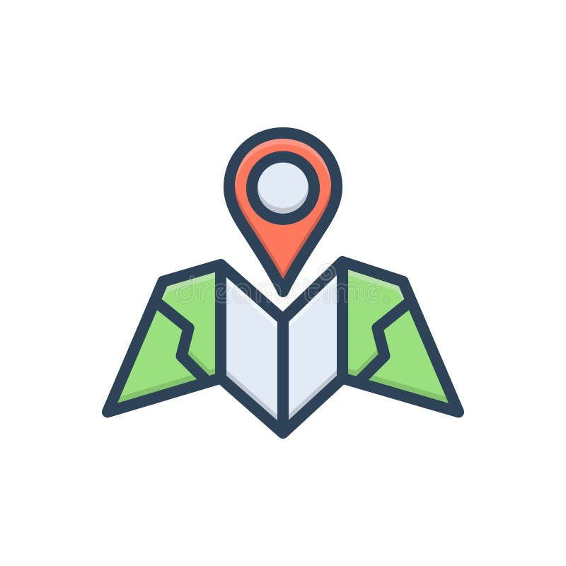 Color Illustration Icon for Maps, Navigation and Locate Stock Vector ...