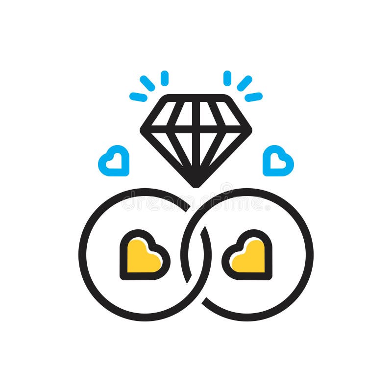 Multi Color Icon for Marriage, Sacrament and Ring Stock Illustration ...