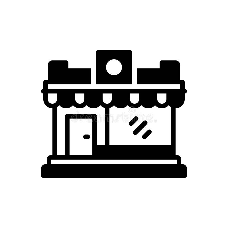 Black Solid Icon for Mart, Marketplace and Supermarket Stock Vector ...