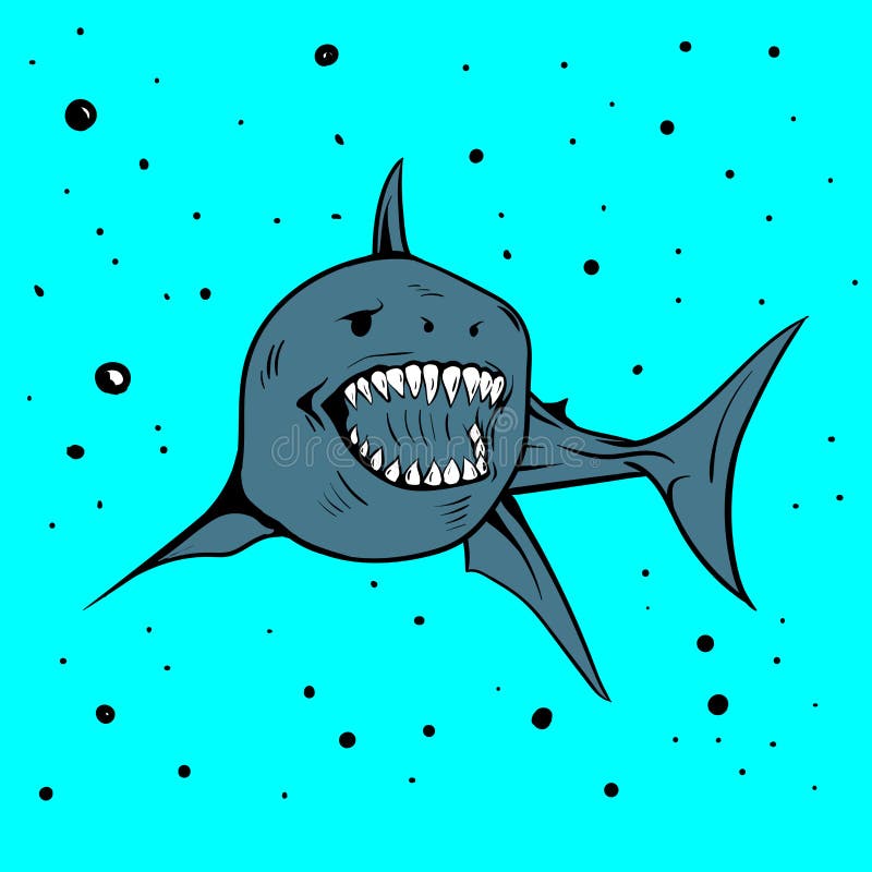 Icon Mascot of Shark Handdraw Vector Image Stock Vector - Illustration ...