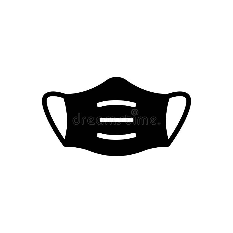 Black Solid Icon for Mask, Virus and Surgical Stock Vector ...