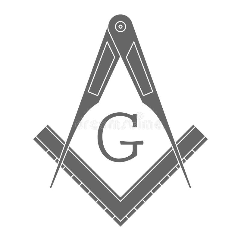 Icon with Masonic Square and Compasses for Your Design Stock Vector ...