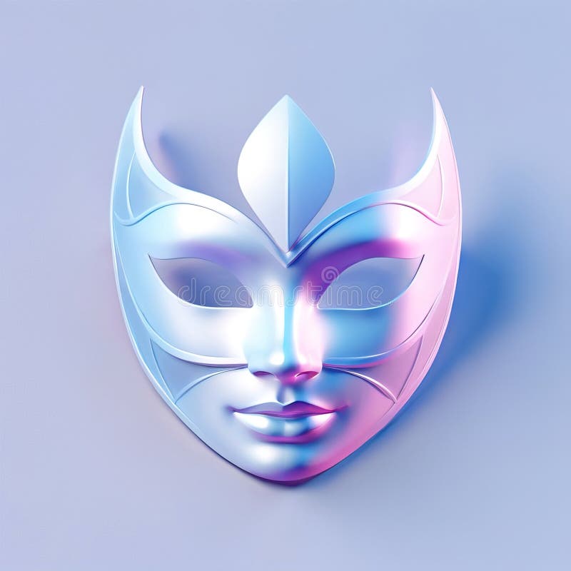 Icon of Masquerade Mask, Glossy Glass Style Stock Illustration ...