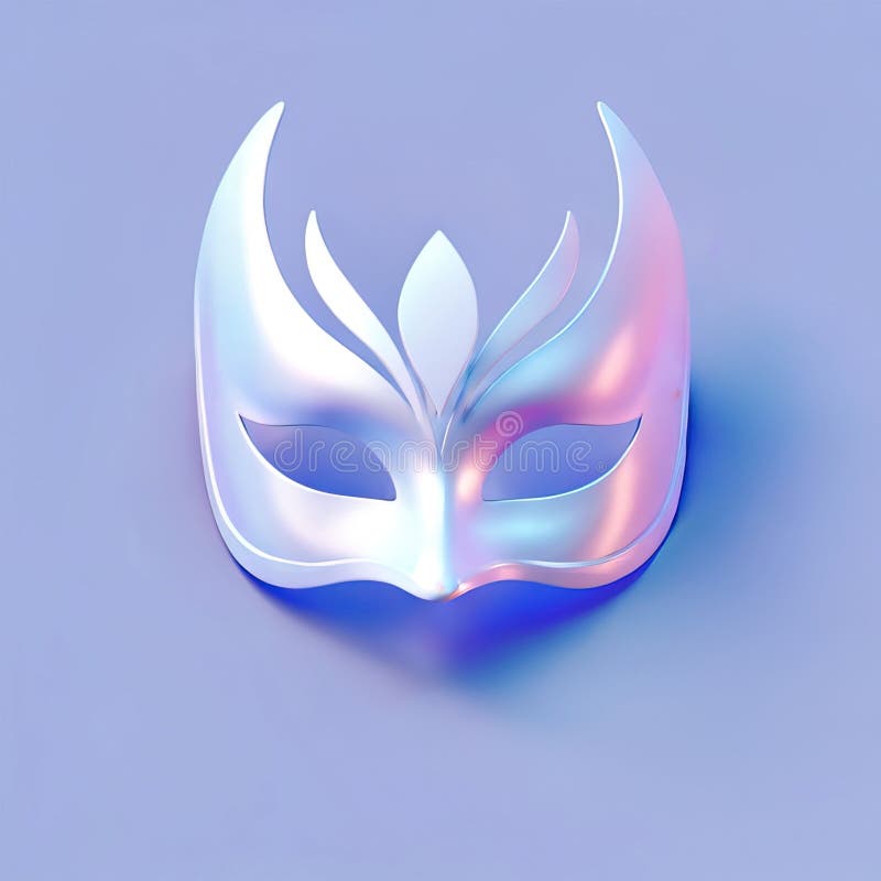 Icon of Masquerade Mask, Glossy Glass Style Stock Illustration ...