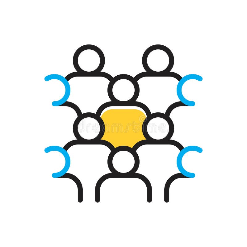 Multi Color Icon for Mass, Collective and Group Stock Illustration ...