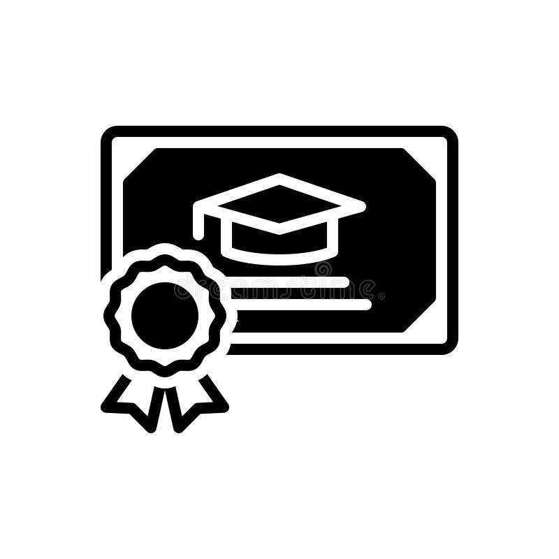 Black Solid Icon for Masters, Postgraduate and Diploma Stock Vector ...