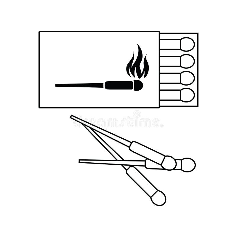 Icon of match box stock vector. Illustration of hike - 124236013
