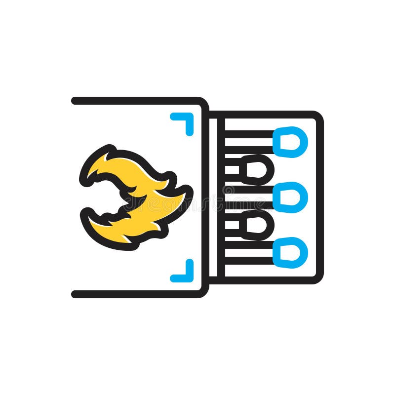 Multi Color Icon for Match, Matchbox and Safety Stock Illustration ...