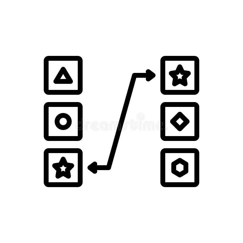 Black Line Icon for Matching, Match and Contest Stock Vector ...