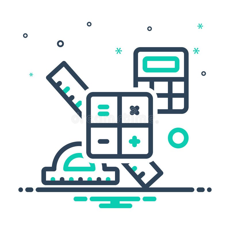 Mix Icon for Math, Mathematical and Scale Stock Vector - Illustration ...