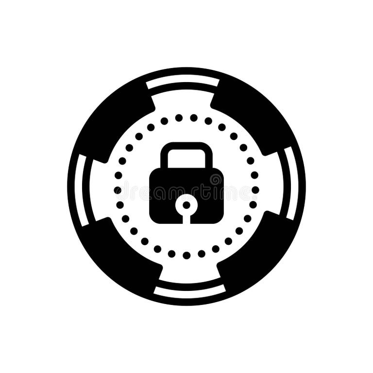 Black Solid Icon for Matrix, Security and Lock Stock Vector ...