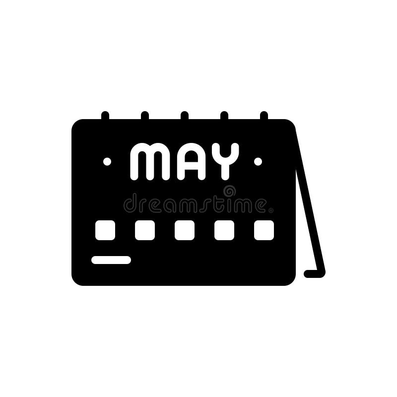 Black Solid Icon for May, Month and Banner Stock Vector - Illustration ...