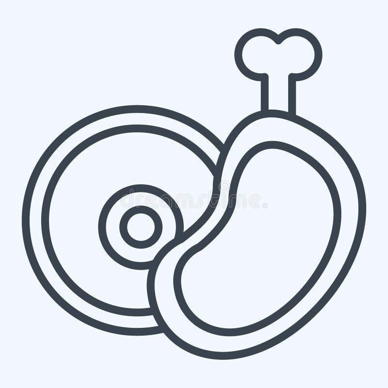 Icon Meat. Related To Picnic Symbol. Line Style. Simple Design Editable ...